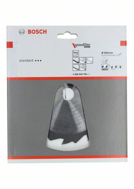 List kružne testere Speedline Wood Bosch 2608640786, 160 x 20 x 2,2 mm, 12