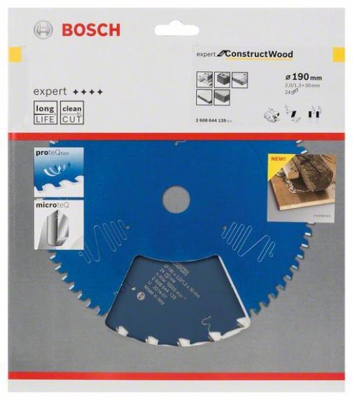 List kružne testere Expert for Construct Wood Bosch 2608644139, 190 x 30 x 2,0 mm, 24