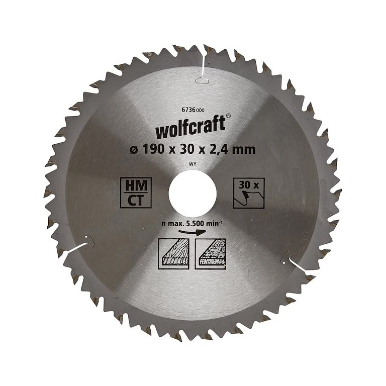 Wolfcraft 6736000 List kružne testere cirkulara, 190x30x2.4mm