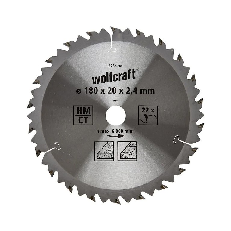 Wolfcraft 6734000 List kružne testere cirkulara, 180x20x2.4mm