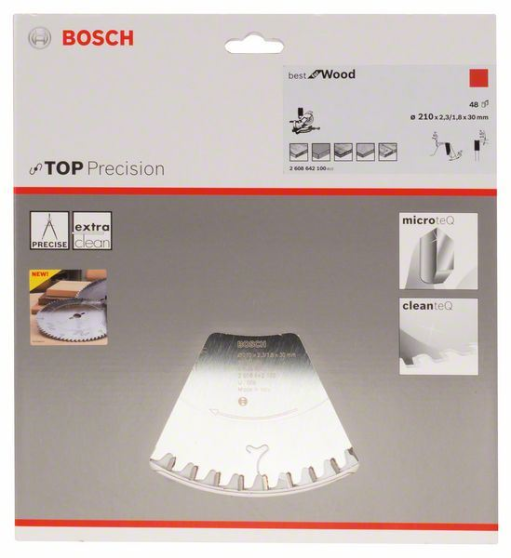 List kružne testere Top Precision Best za drvo 210 x 30 x 2,3 mm, 48 Bosch 2608642100