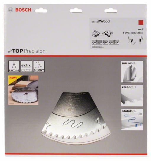 List kružne testere Top Precision Best za drvo 300 x 30 x 3,2 mm, 60 Bosch 2608642115