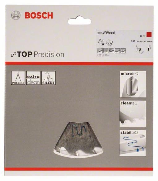 List kružne testere Top Precision Best za drvo 165 x 20 x 1,8 mm, 20 Bosch 2608642385