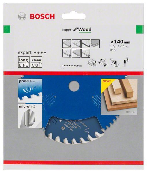 List kružne testere Expert za drvo 140 x 20 x 1,8 mm, 36 Bosch 2608644009