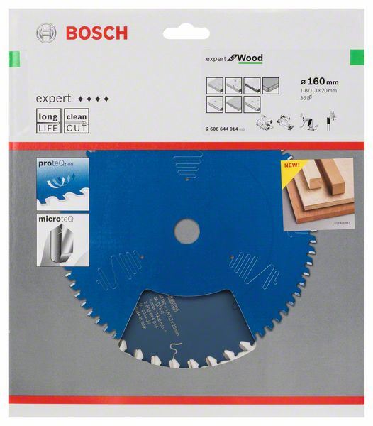 List kružne testere Expert za drvo 160 x 20 x 1,8 mm, 36 Bosch 2608644014