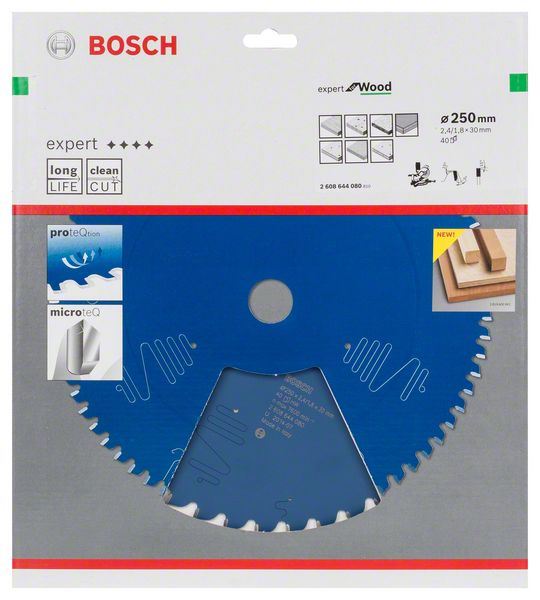 List kružne testere Expert for Wood Bosch 2608644080, 250 x 30 x 2,4 mm, 40