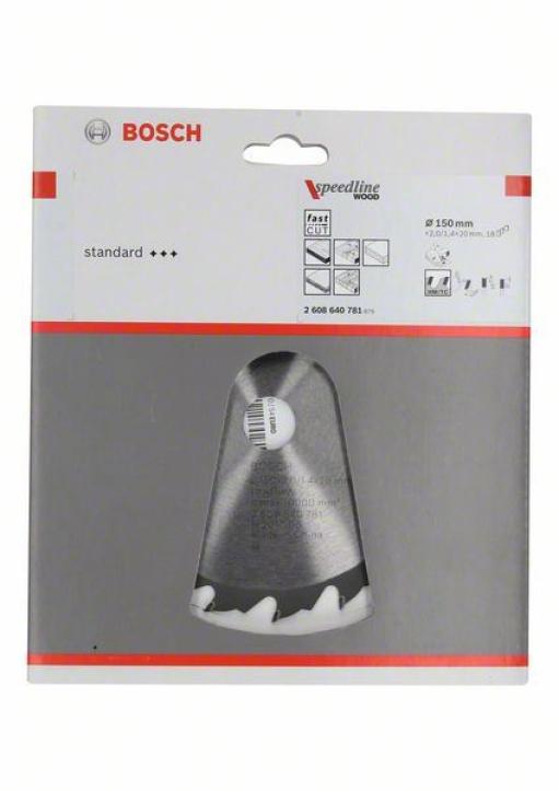 List kružne testere Speedline Wood Bosch 2608640781, 150 x 20 x 2,0 mm, 18