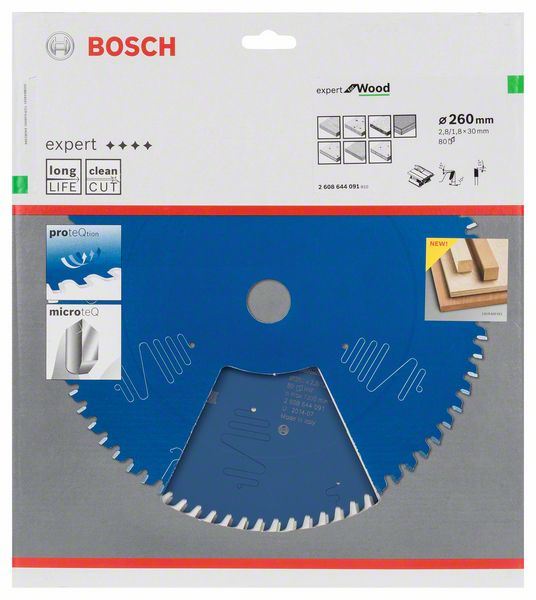 List kružne testere Expert for Wood Bosch 2608644091, 260 x 30 x 2,8 mm, 80