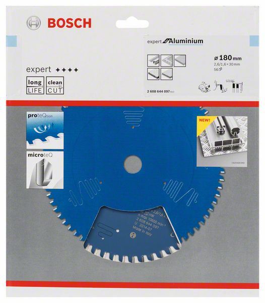 List kružne testere Expert for Aluminium Bosch 2608644097, 180 x 30 x 2,6 mm, 56