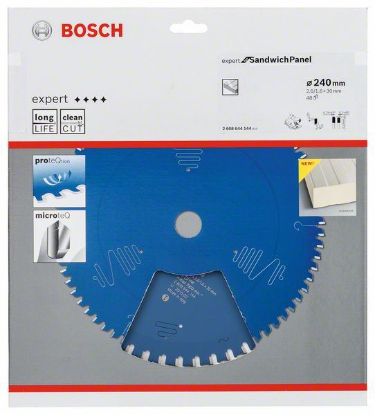 List kružne testere Expert for Sandwich Panel Bosch 2608644144, 240 x 30 x 2,6 mm, 48