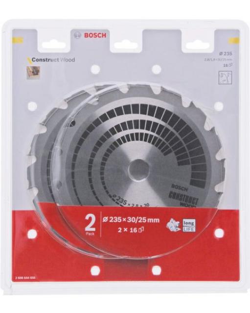 Set 2 x list kružne testere za drvo Construct Wood 235x2,8x30 16T Bosch - 2608644656