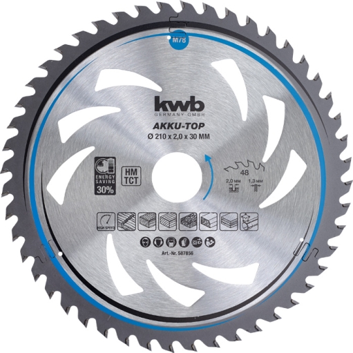 KWB 49587856 TCT list za cirkular za drvo 210 x 30 mm, 48T