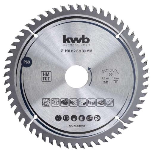 KWB 49586968 list kružne testere za drvo 190 x 30 mm, 56T