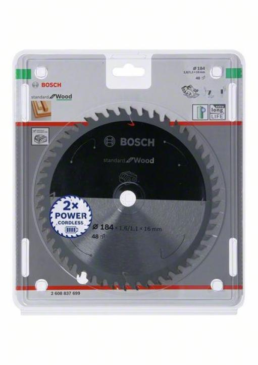 Standard for Wood list kružne testere za akumulatorske testere 165x1,5/1,0x20 T24 Bosch 2608837699, 165x1,5/1,0x20 T24