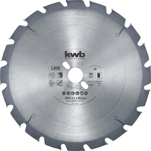 KWB 49593040 Rezni disk za cirkular 300 x 2,2 x 30 mm, HM, za tvrdo drvo, otporan na eksere