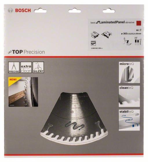 List kružne testere Top Precision Best for Laminated Panel Abrasive 303 x 30 x 3,2 mm, 60 Bosch 2608642106, 303 x 30 x 3,2 mm, 60