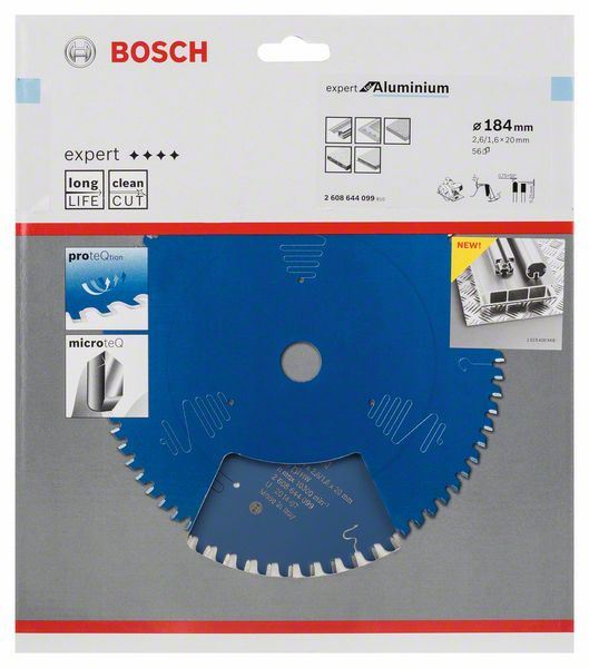 List kružne testere Expert for Aluminium 184 x 20 x 2,6 mm, 56 Bosch 2608644099, 184 x 20 x 2,6 mm, 56