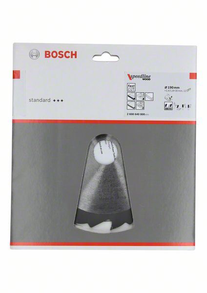 List kružne testere Speedline Wood Bosch 2608640800, 190 x 30 x 2,4 mm, 12
