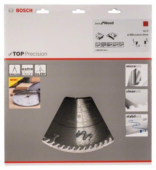 List kružne testere Top Precision Best for Wood Bosch 2608642118, 315 x 30 x 3,2 mm, 72