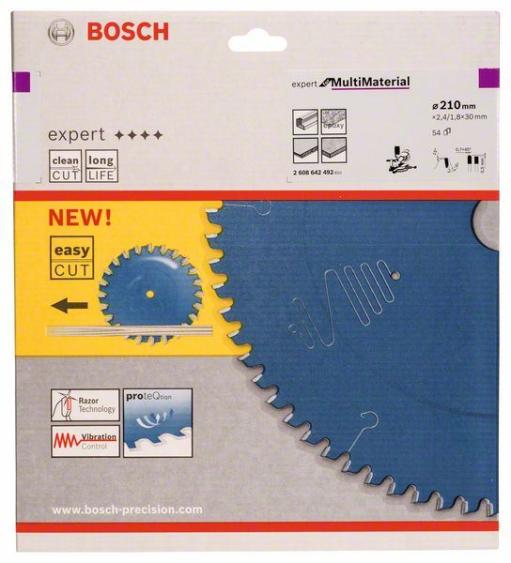 List kružne testere Expert for Multi Material Bosch 2608642492, 210 x 30 x 2,4 mm, 54