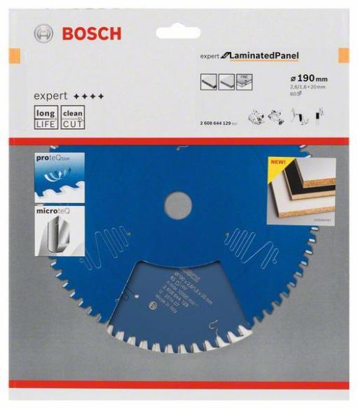 List kružne testere Expert for Laminated Panel Bosch 2608644129, 190 x 20 x 2,6 mm, 60