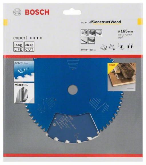 List kružne testere Expert for Construct Wood Bosch 2608644137, 165 x 20 x 2,0 mm, 24