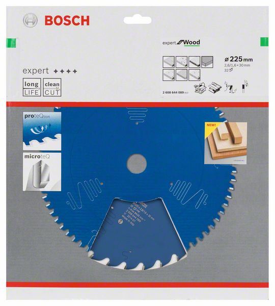 List kružne testere Expert for Wood Bosch 2608644089, 225 x 30 x 2,6 mm, 32
