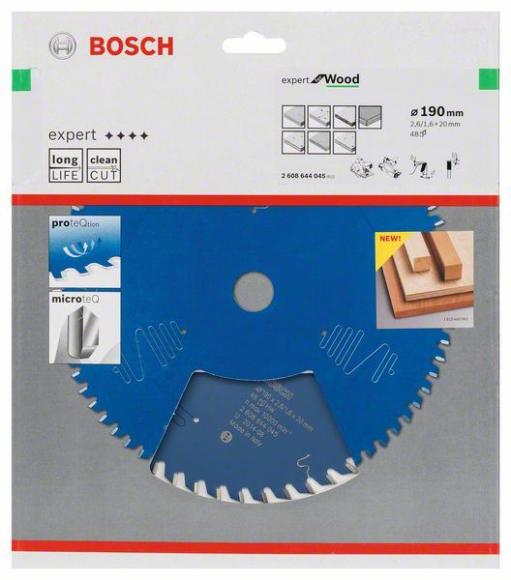 List kružne testere Expert for Wood Bosch 2608644045, 190 x 20 x 2,6 mm, 48