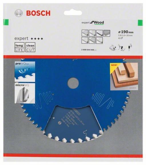 List kružne testere Expert for Wood Bosch 2608644048, 190 x 30 x 2,6 mm, 40