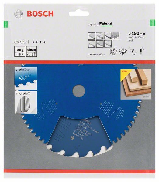 List kružne testere Expert for Wood Bosch 2608644083, 190 x 30 x 2,0 mm, 24