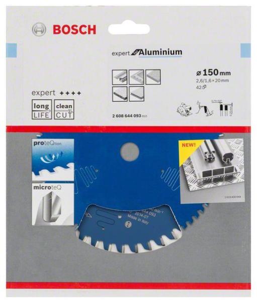 List kružne testere Expert for Aluminium Bosch 2608644093, 150 x 20 x 2,6 mm, 42