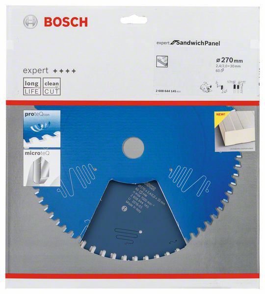 List kružne testere Expert for Sandwich Panel Bosch 2608644145, 270 x 30 x 2,4 mm, 60