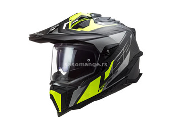 Kaciga LS2 Cross MX701 EXPLORER FOCUS CARBON mat titanium žuta - XL