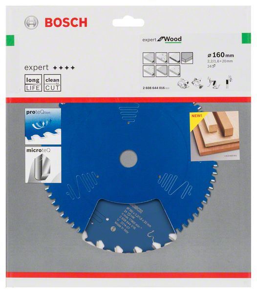 List kružne testere Expert for Wood Bosch 2608644016, 160 x 20 x 2,2 mm, 24
