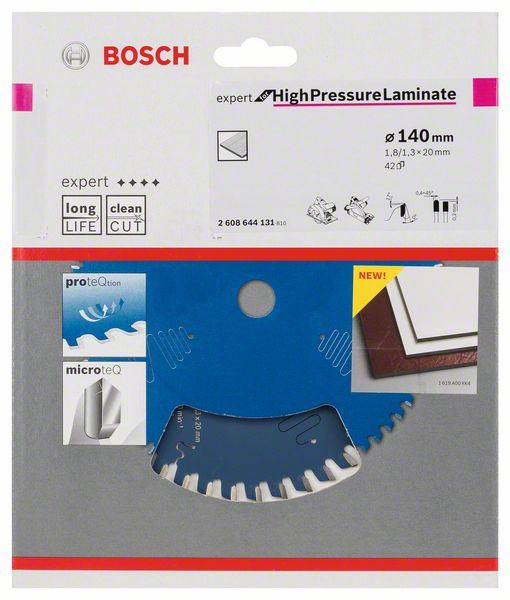 List kružne testere Expert for High Pressure Laminate Bosch 2608644131, 140 x 20 x 1,8 mm, 42