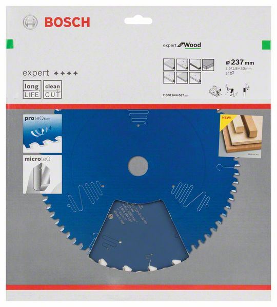 List kružne testere Expert for Wood Bosch 2608644067, 237 x 30 x 2,5 mm, 24