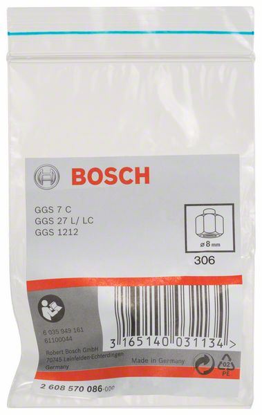 Stezna čaura sa steznom navrtkom Bosch 2608570086, 8 mm