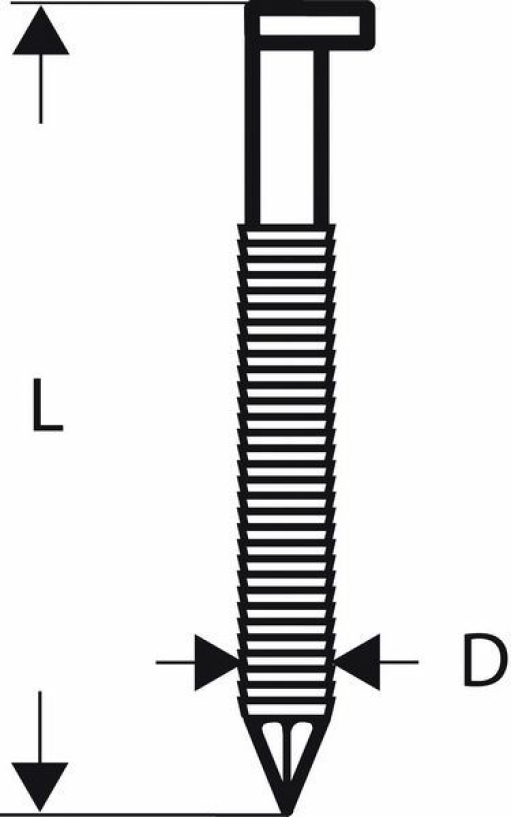 Ekser sa prugama D–glava SN34DK 65RG Bosch 2608200020, 2,8 mm, 65 mm, pocinkovana, nabrazdana