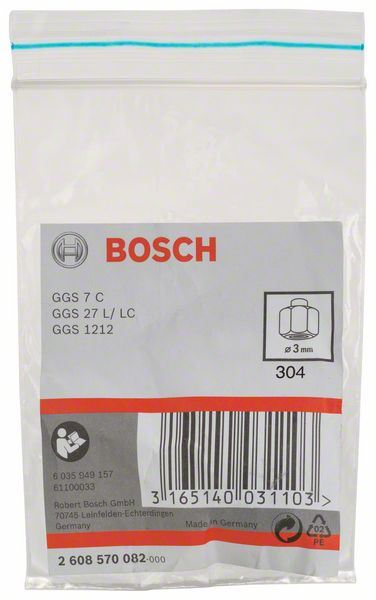 Stezna čaura sa steznom navrtkom Bosch 2608570082, 3 mm