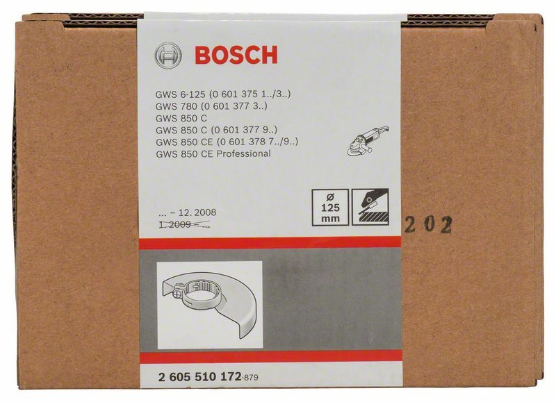 Štitnik bez pokrovnog lima Bosch 2605510172, 125 mm, sa kodiranjem