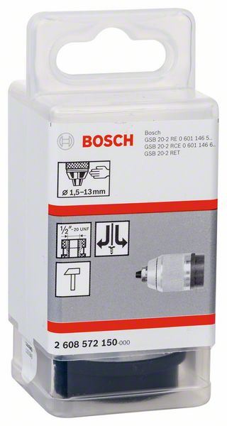 Brzostežuća glava mat hromirana Bosch 2608572150, 1,5-13 mm, 1/2" - 20