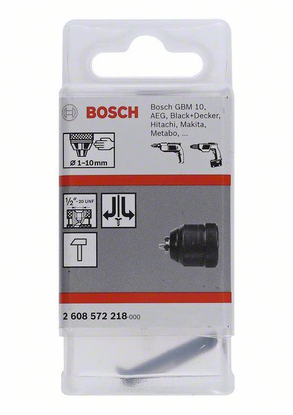 Brzostezna glava do 10 mm Bosch 2608572218, 1-10 mm, 1/2" - 20