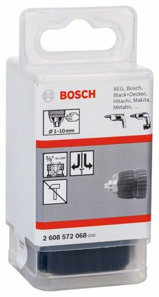 Brzostezna glava do 10 mm Bosch 2608572068, 1-10 mm, 3/8" - 24