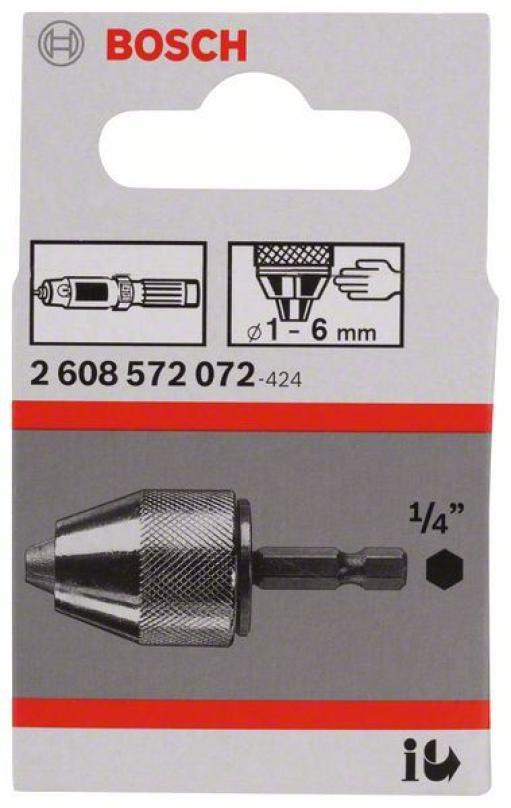 Brzostezna glava do 10 mm Bosch 2608572072, Prečnik 1,5 - 13 mm; prihvat 1/4" (spoljni šestostrani prihvat)