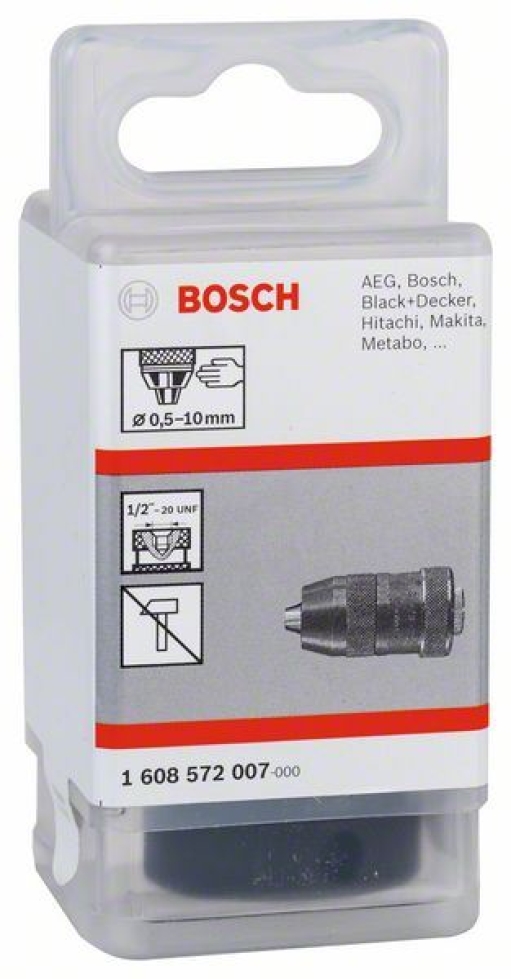 Brzostezna glava do 10 mm Bosch 1608572007, 0,5-10 mm, 1/2" - 23