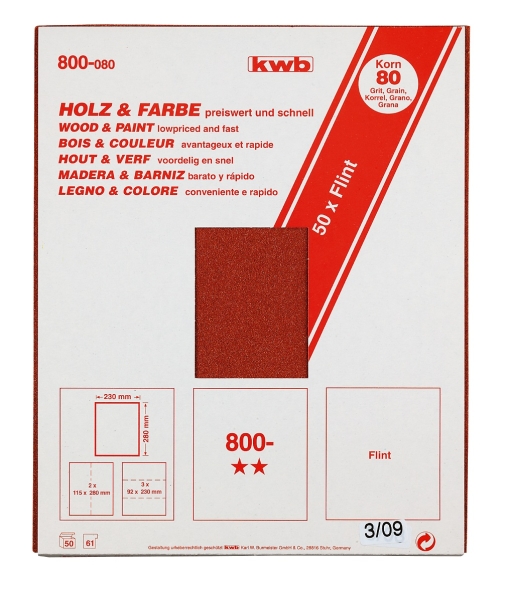 KWB 49800150 Brusni papir (drvo-farba) GR150 | 230x280