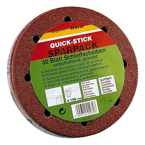 KWB 49492070 Quick-Stick set brusnih papira 150 GR60-180, 25/1 | drvo-metal, alu-oksid