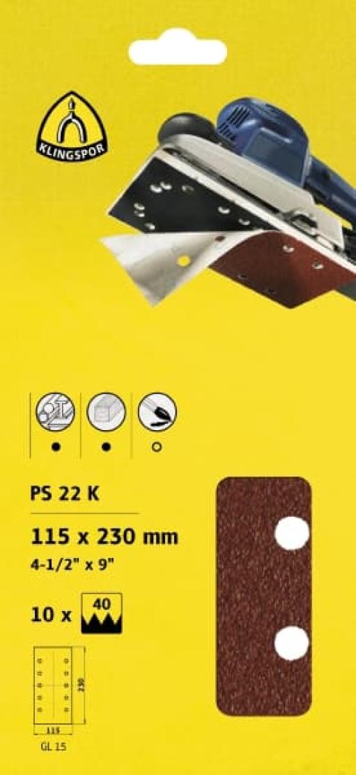 Klingspor PS 22 K D.I.Y. pakovanjima SB - Asortiman, 241663, 115 mm