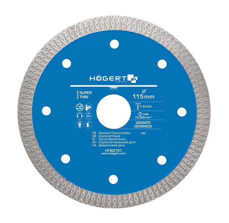 Hogert HT6D721 rezni dijamantni disk 115 mm, za rezanje keramike