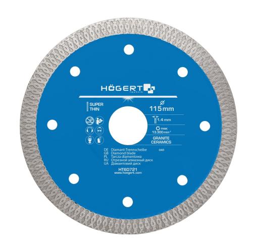 Hogert HT6D721 rezni dijamantni disk 115 mm, za rezanje keramike